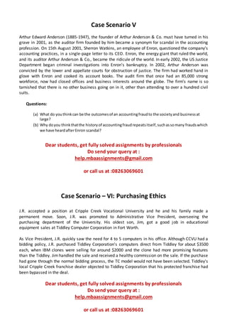 Sbs mba 2020 case studies business values and ethics | DOCX