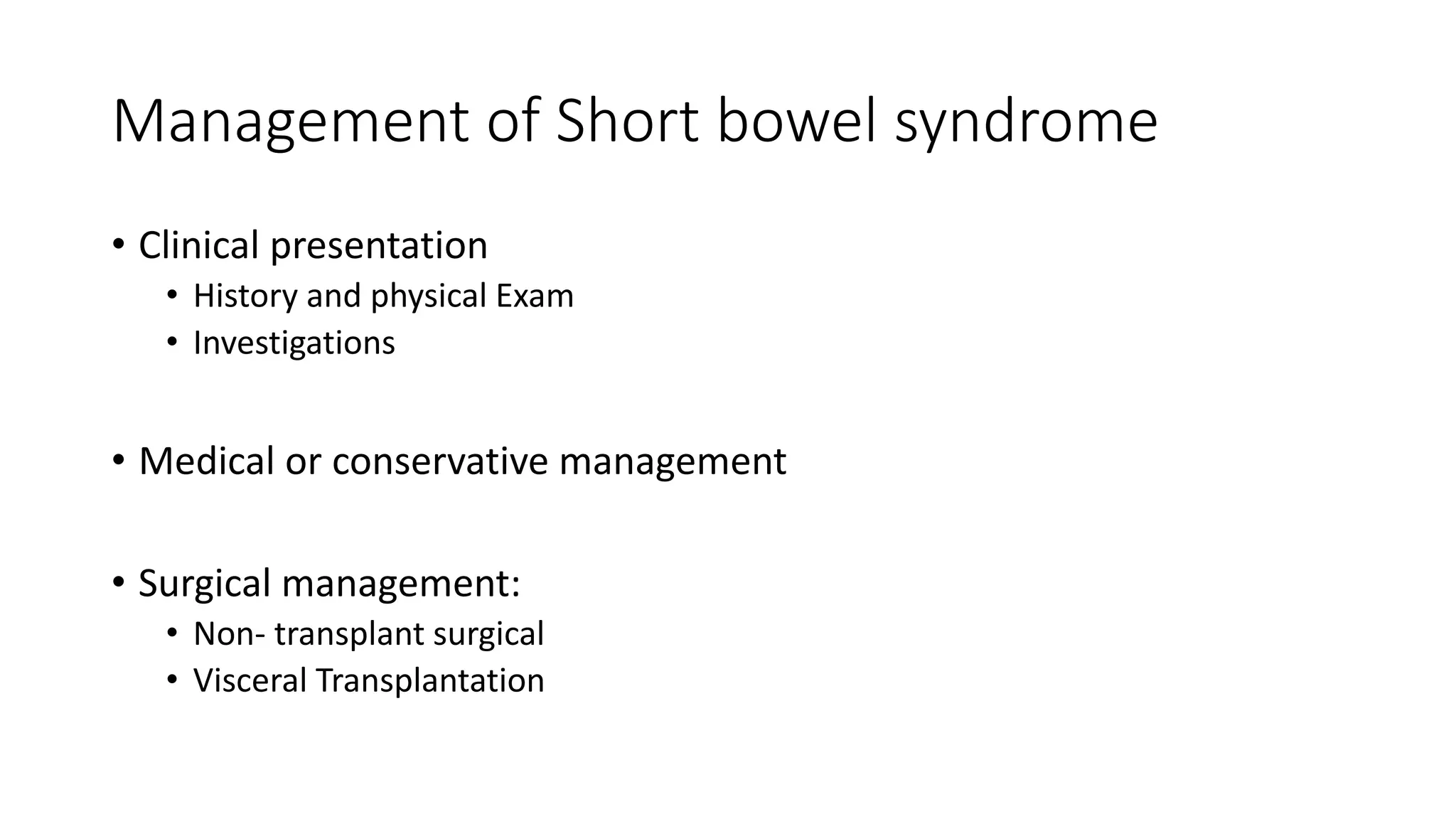 Short Bowel Syndrome | PPTX
