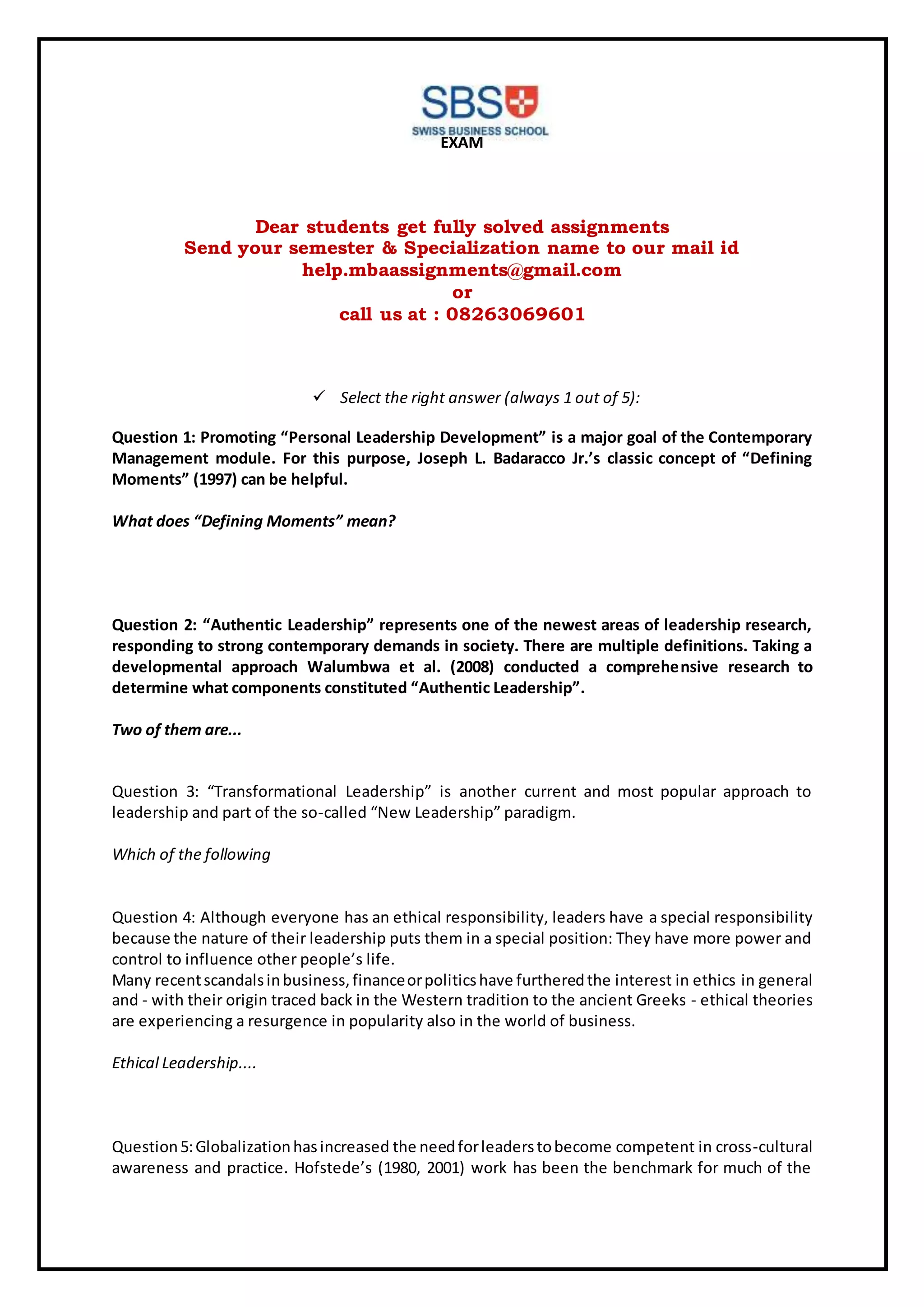 Sbs solved exam ques | DOCX