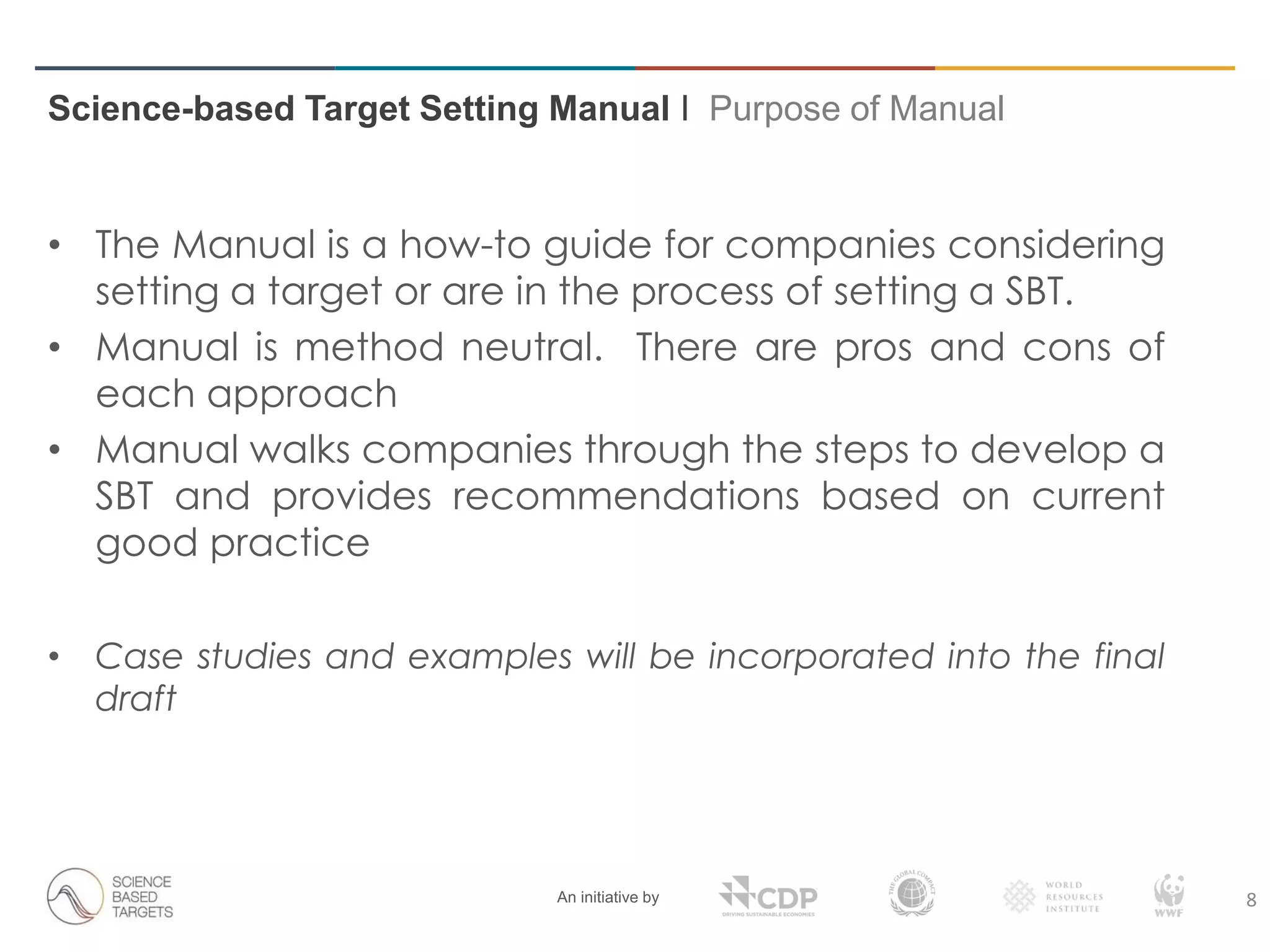 Science-based Target Setting Manual Webinar Presentation | PPT