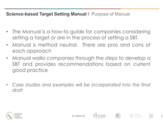 Science-based Target Setting Manual Webinar Presentation | PPT
