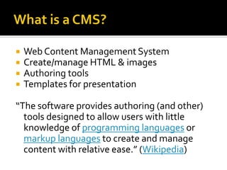 Introduction to Web Content Management | PPTX