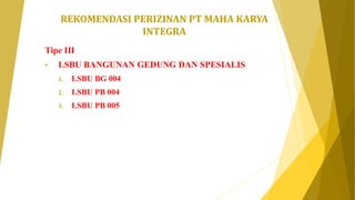 Sertifikat Badan UsahaJasa Kons PT MKI - | PPT