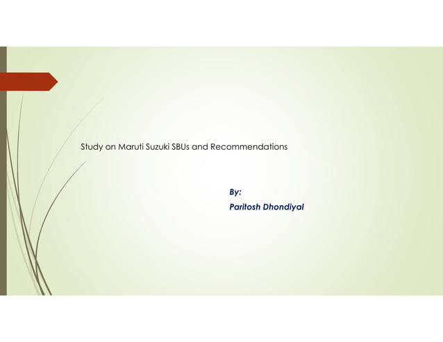 Portfolio planning matrix maruti suzuki 2019 | PPT