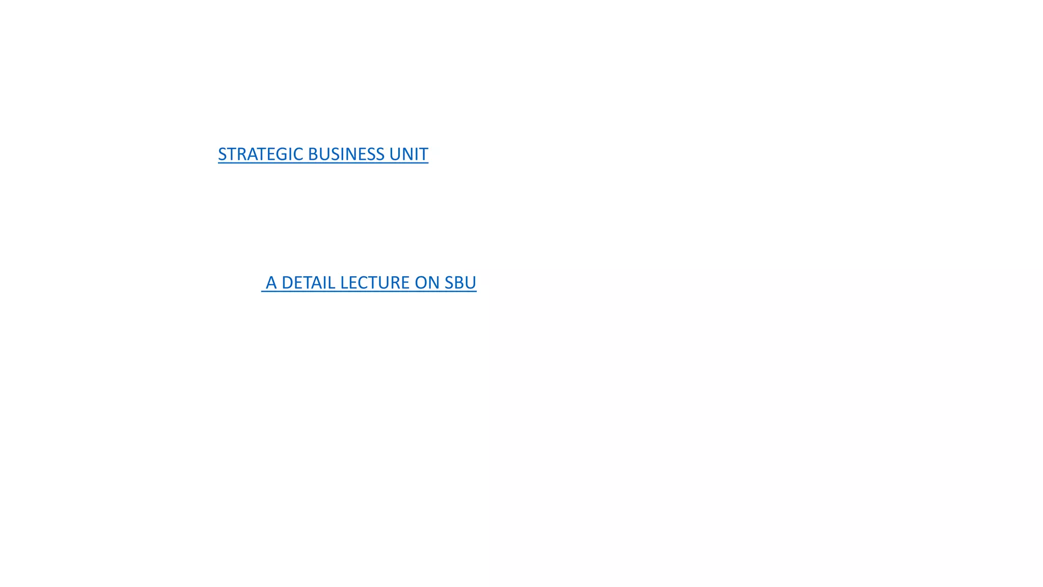 SBU and Top Level Management | PPT