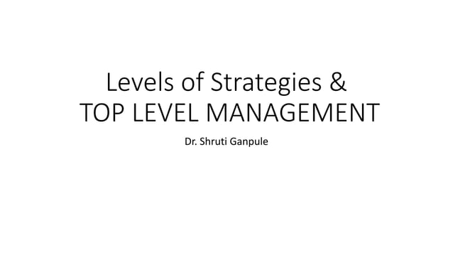 SBU and Top Level Management | PPT
