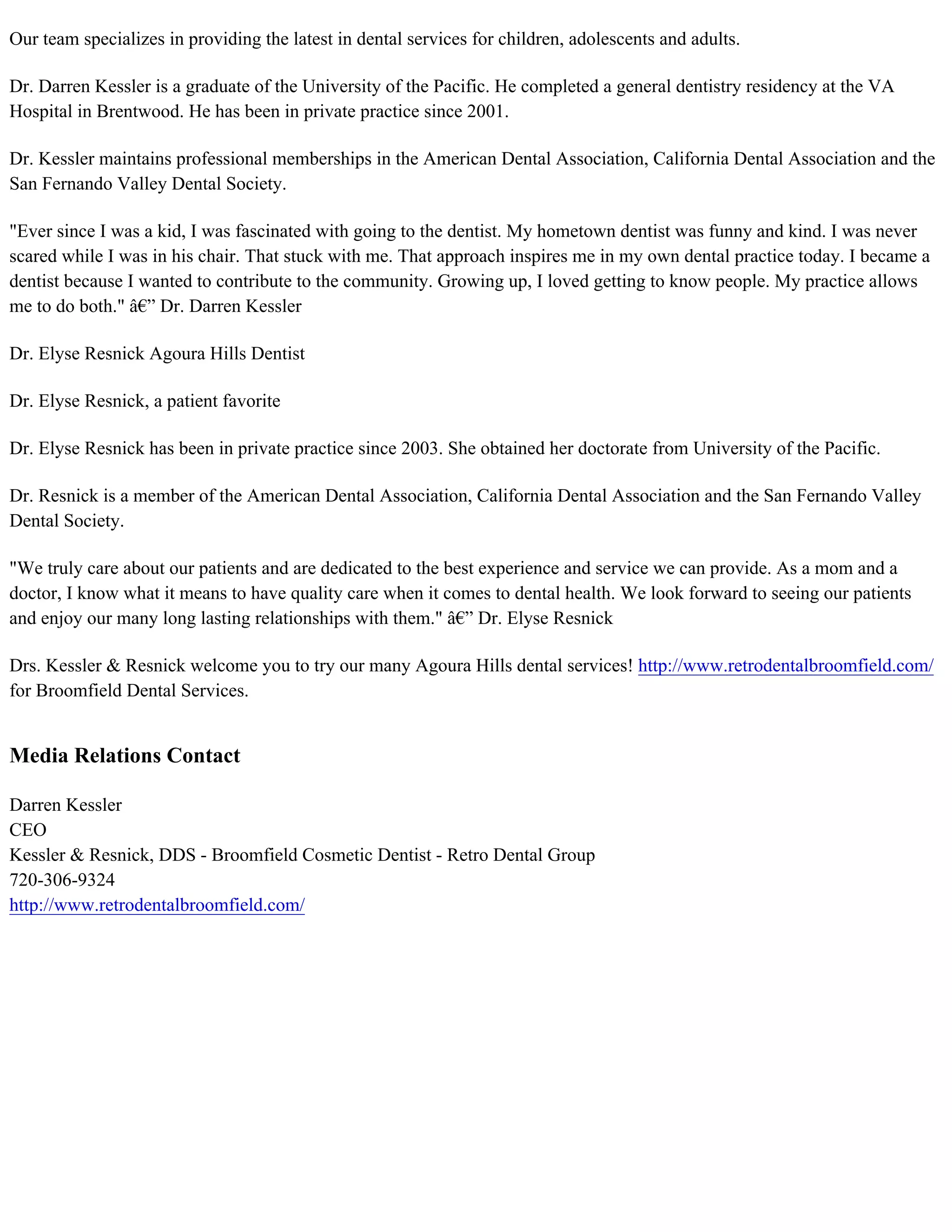 Kessler & Resnick, DDS - Broomfield Cosmetic Dentist | PDF