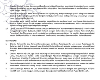 Pembangunan Pusat-Pusat Kearifan Lokal Benua Maritim Indonesia | PDF