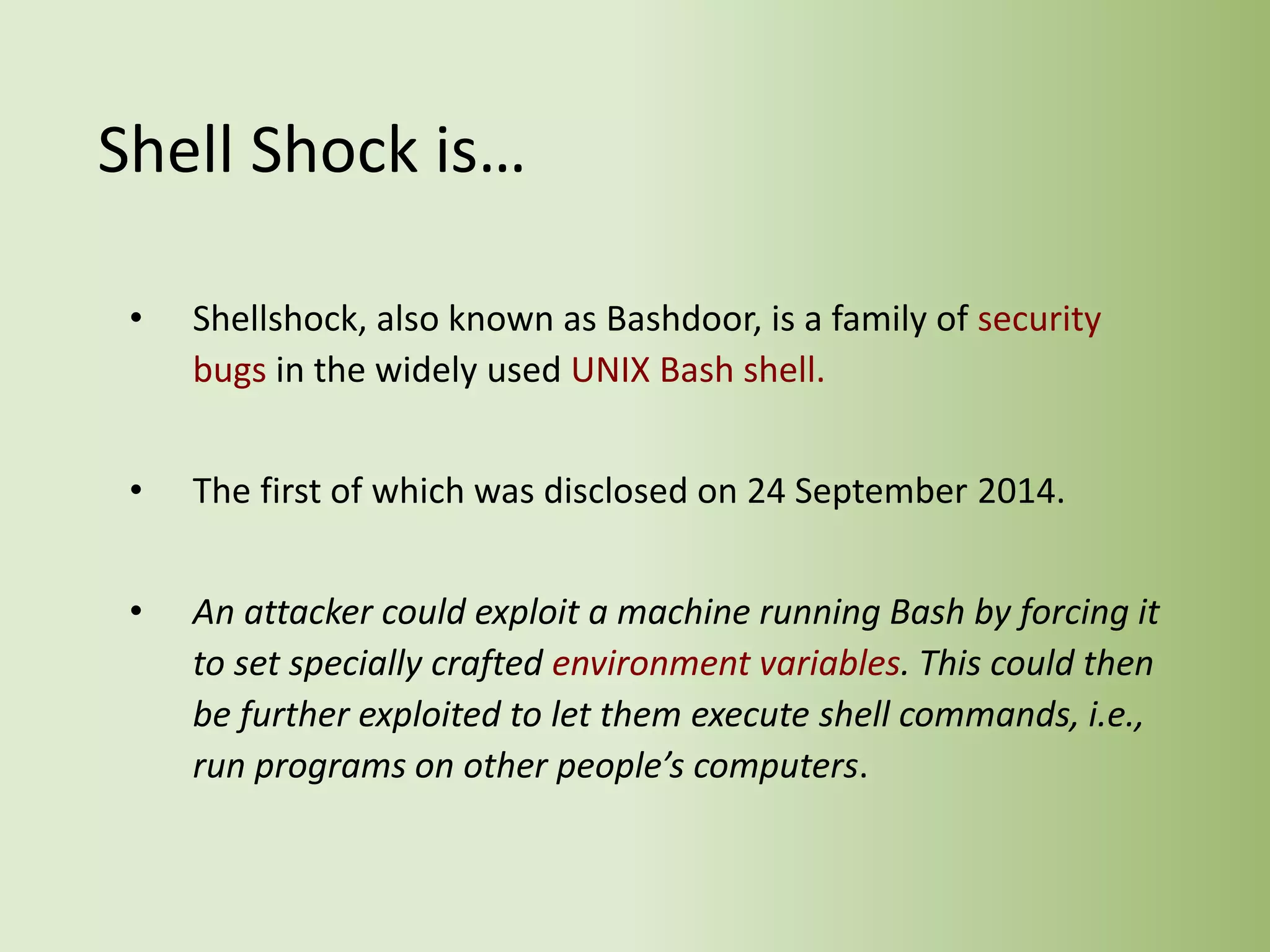 Shell Shock (Bash Bug) | PPT