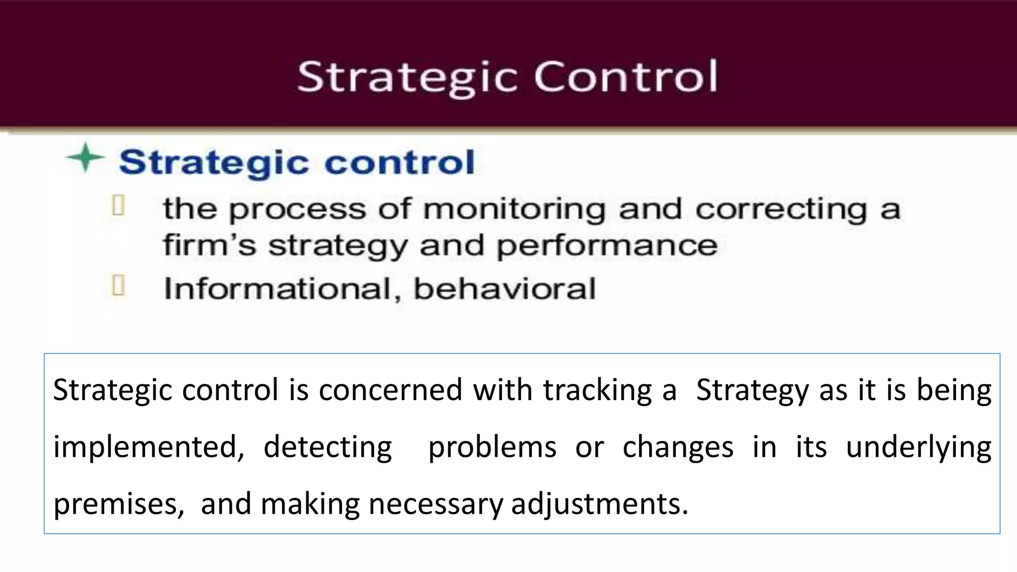 Strategic control & its types | PPTX