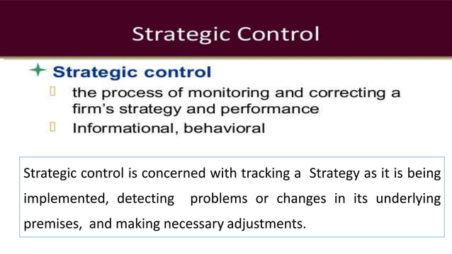 Strategic control & its types | PPTX
