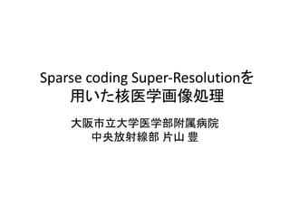 Sparse coding Super-Resolution を用いた核医学画像処理 | PPT