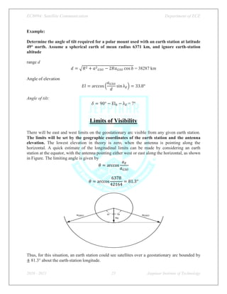 Satellite Communication for BTech ECE students | PDF