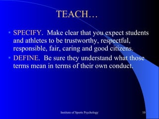 Strengthening Character in Physical Education | PPT