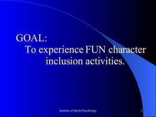 Strengthening Character in Physical Education | PPT