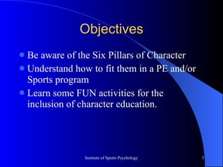 Strengthening Character in Physical Education | PPT
