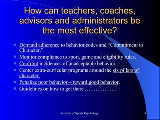 Strengthening Character in Physical Education | PPT