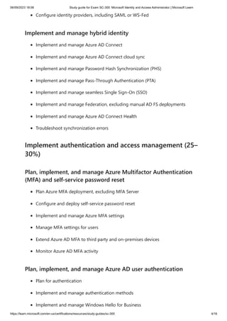 Study guide for Exam SC-300: Microsoft Identity and Access ...