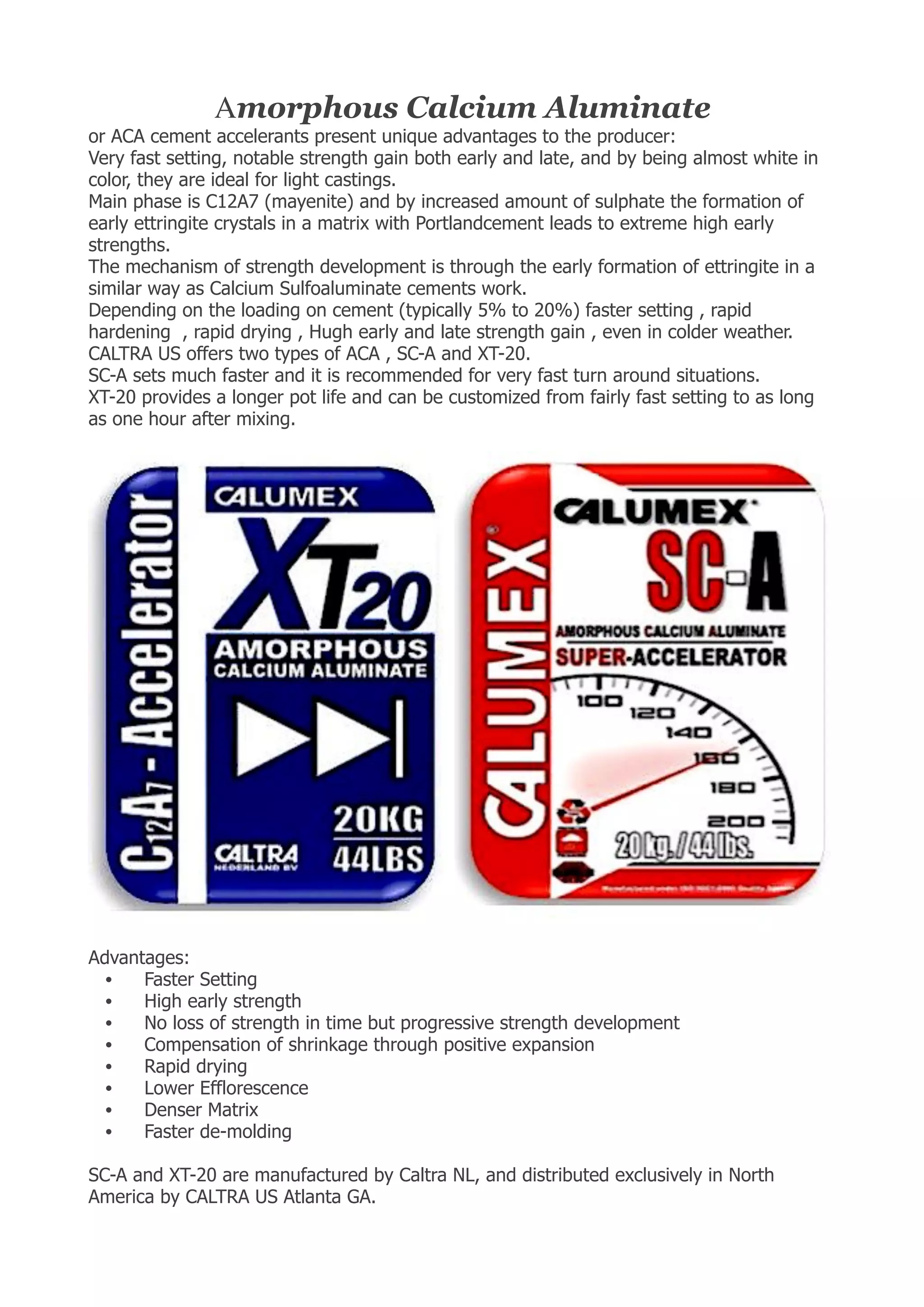 AMORPHOUS CALCIUM ALUMINATE | PDF