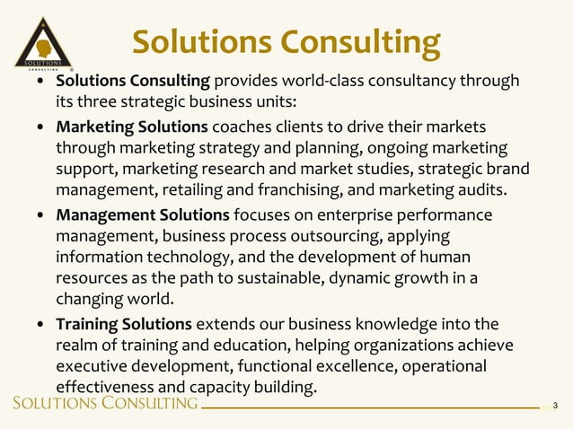 Solutions Consulting Brief Corporate Presentation | PDF