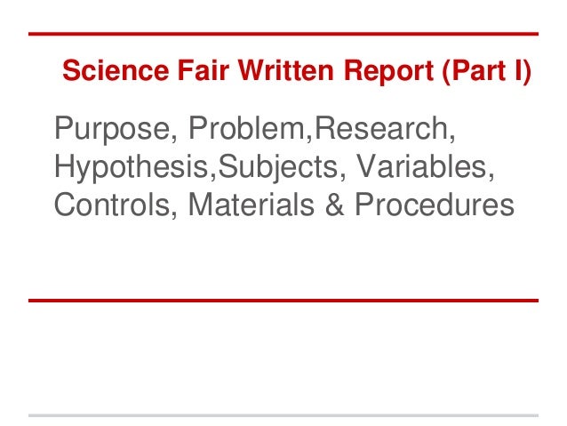 Sc Fair Written Report part I sc-fair-written-report-part-i