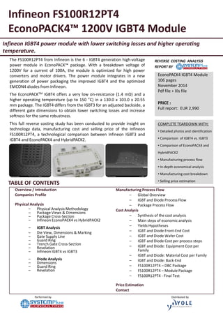 Infineon FS100R12PT4 EconoPACK4™ 1200V IGBT4 Module teardown reverse ...