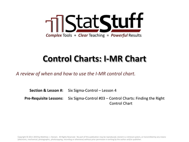 Control Charts: I-MR Chart | PPTX
