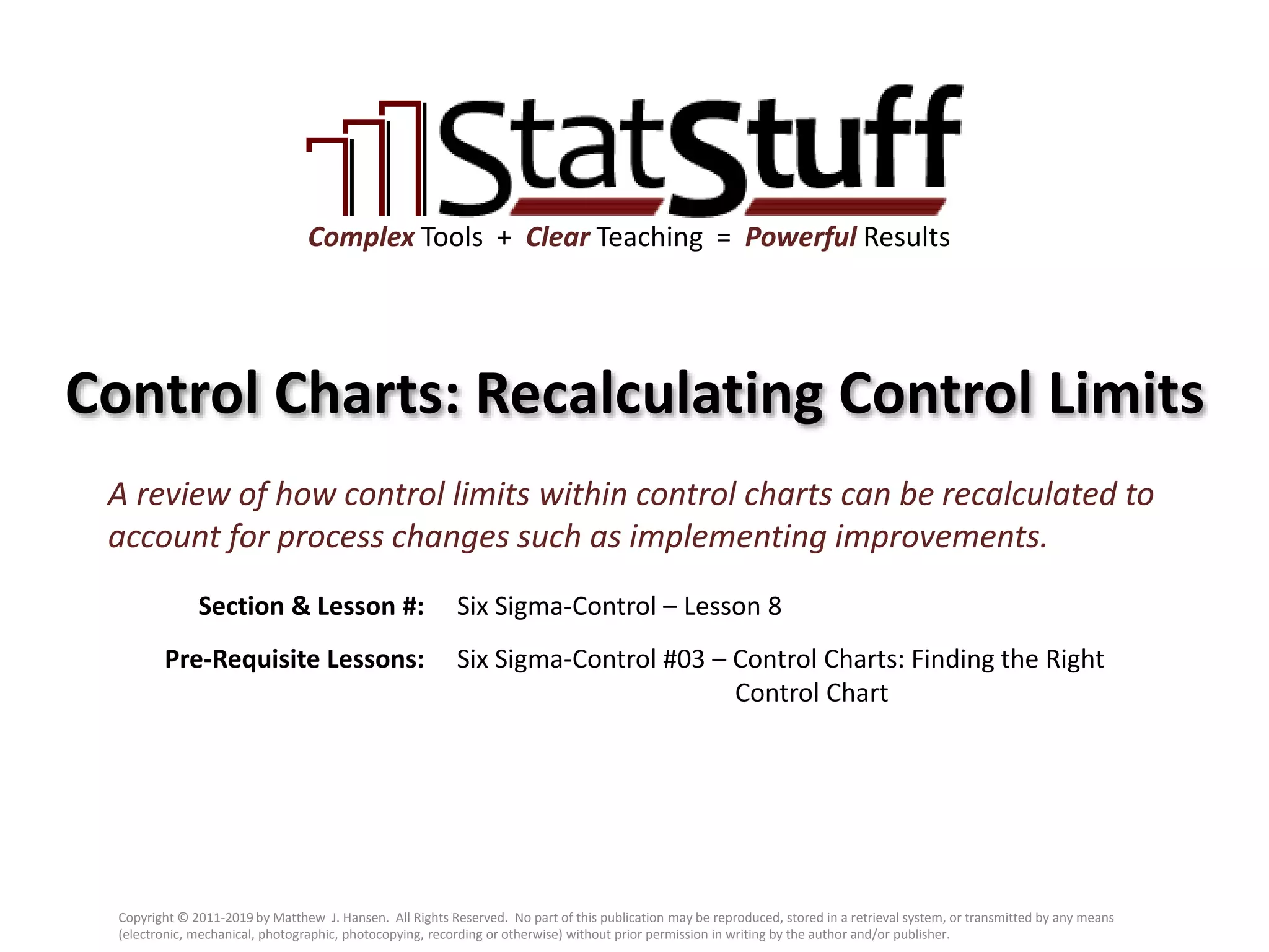 Control Charts: Recalculating Control Limits | PPTX