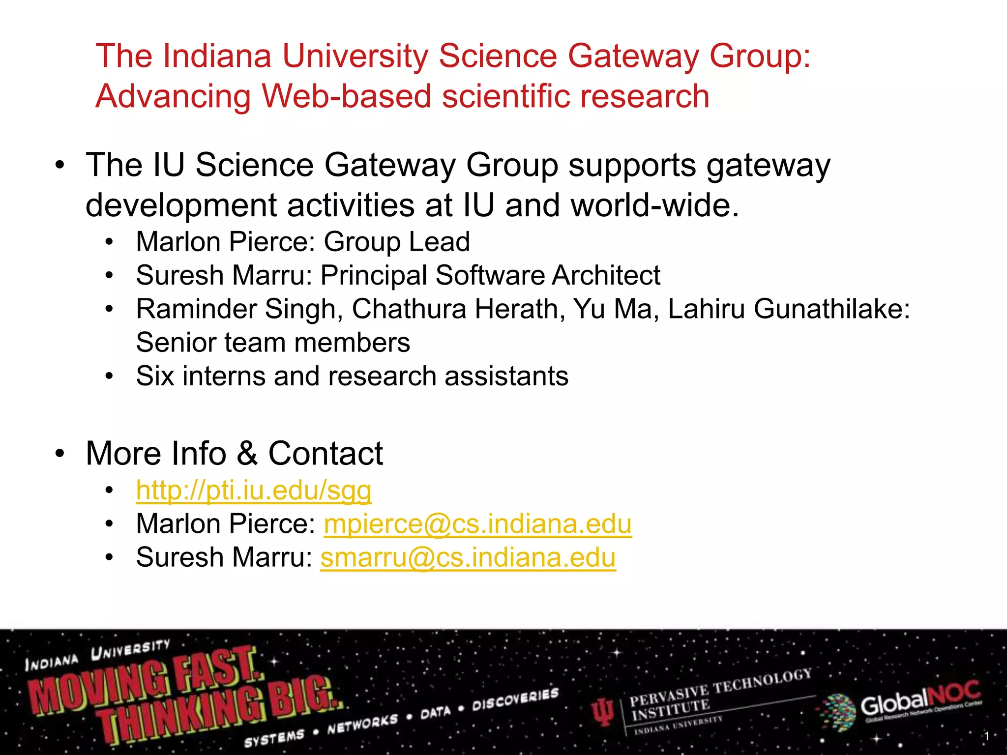 SC11 Science Gateway Group Overview | PPTX | Programming Languages | Computing