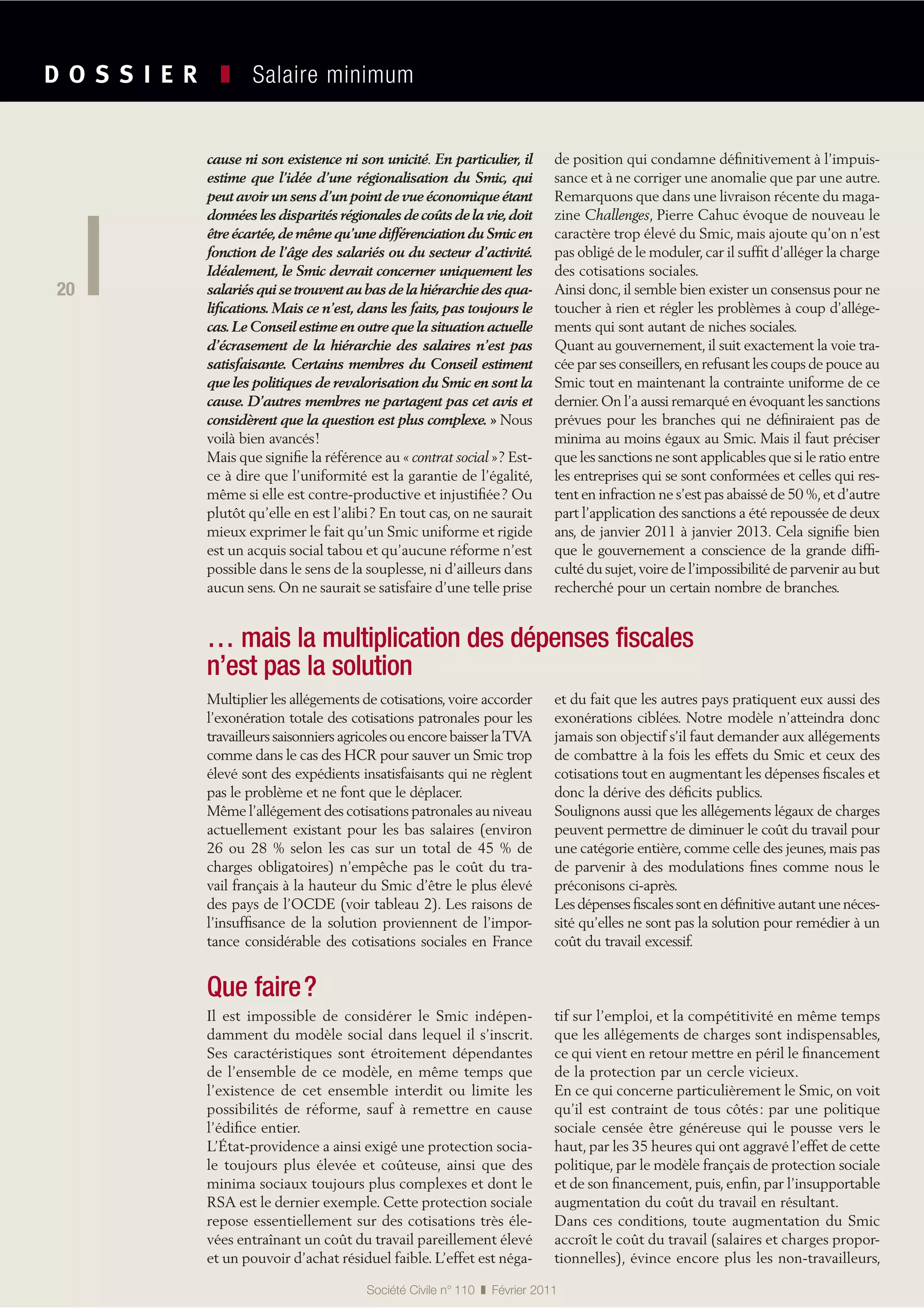 A quoi sert le Smic ? | PDF