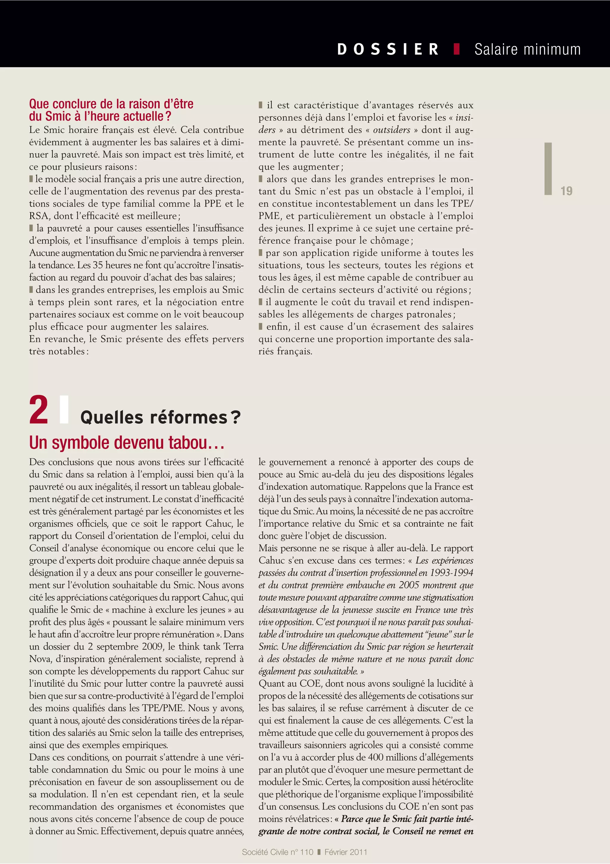 A quoi sert le Smic ? | PDF