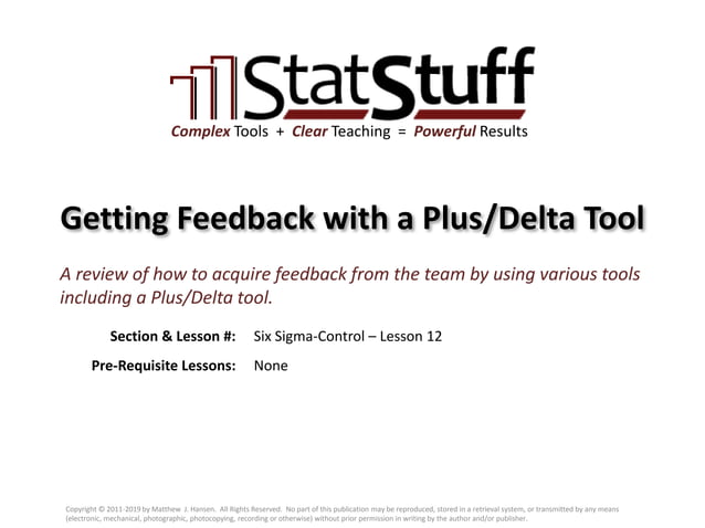 Getting Feedback with a Plus/Delta Tool | PPTX