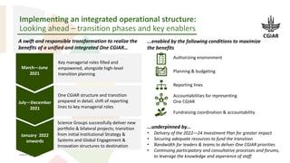 Progress towards One CGIAR | PPT