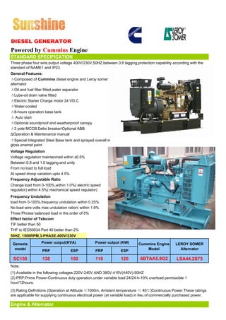 Sc150 cummins grupos electrógenos generator | PDF