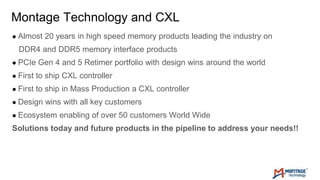 Montage: MXC Memory Controller for Expansion & Pooling | PPTX