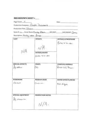 Shot Breakdown Sheet | PDF