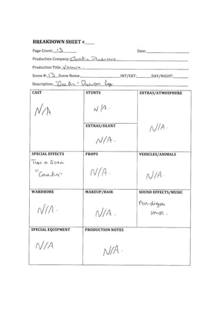 Shot Breakdown Sheet | PDF