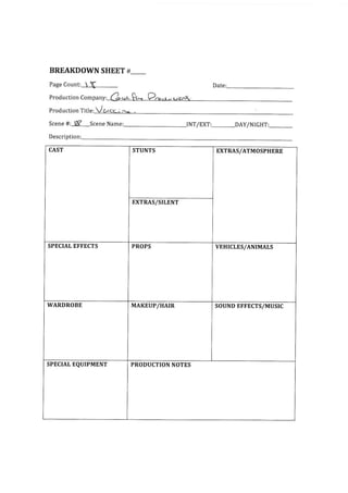 Shot Breakdown Sheet | PDF