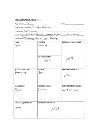 Shot Breakdown Sheet | PDF