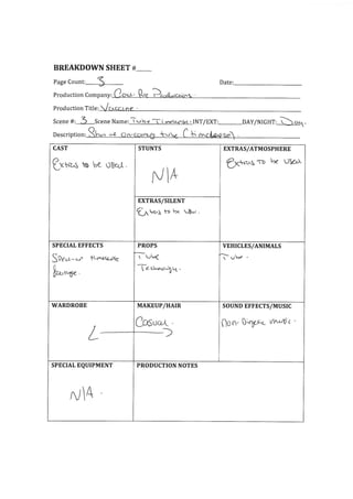 Shot Breakdown Sheet | PDF