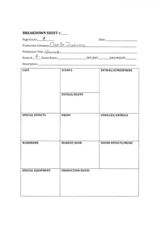 Shot Breakdown Sheet | PDF