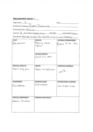 Shot Breakdown Sheet | PDF