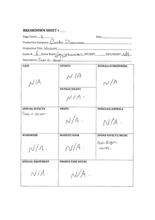 Shot Breakdown Sheet | PDF