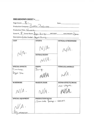 Shot Breakdown Sheet | PDF