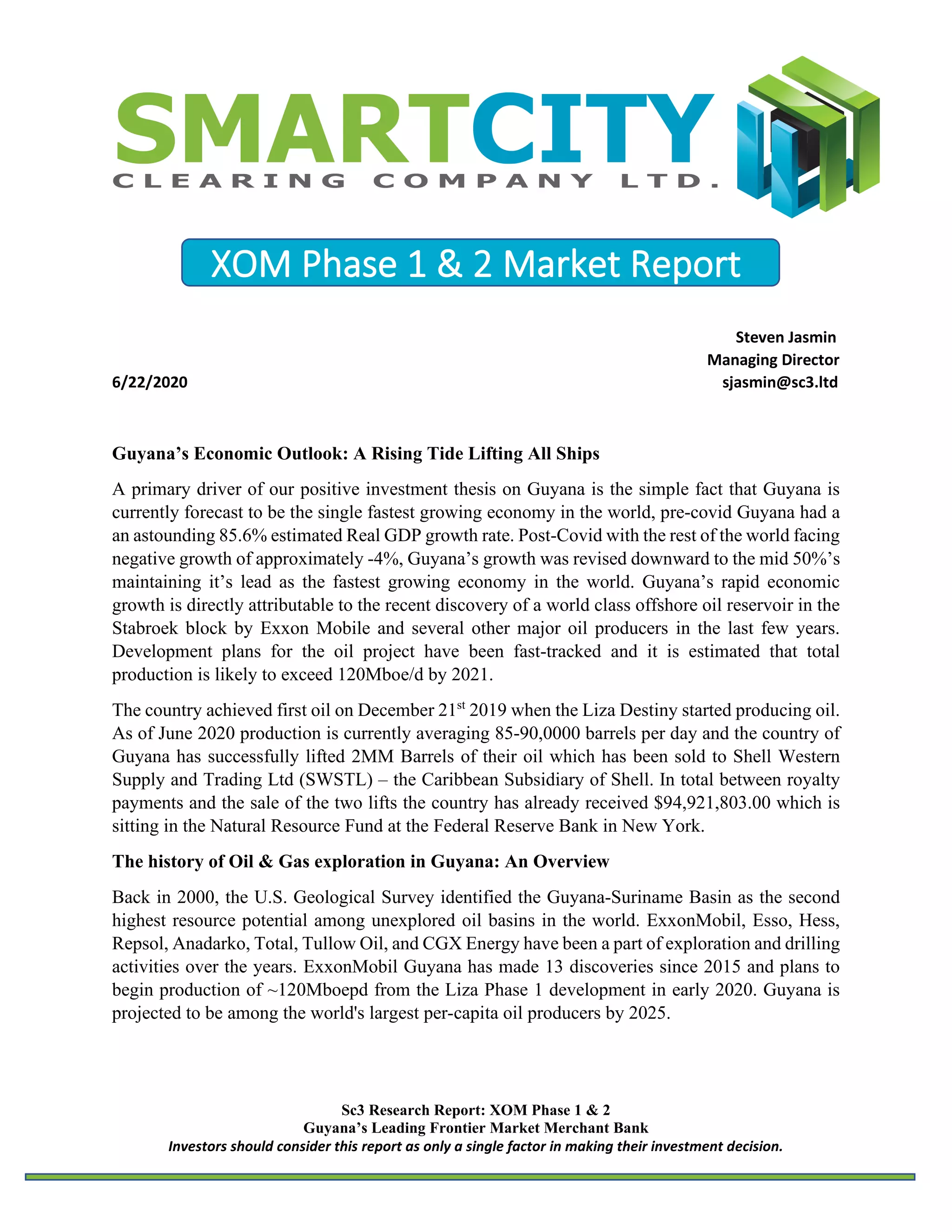 Sc3 Guyana XOM Liza Phase 1 & 2 Market Report | PDF