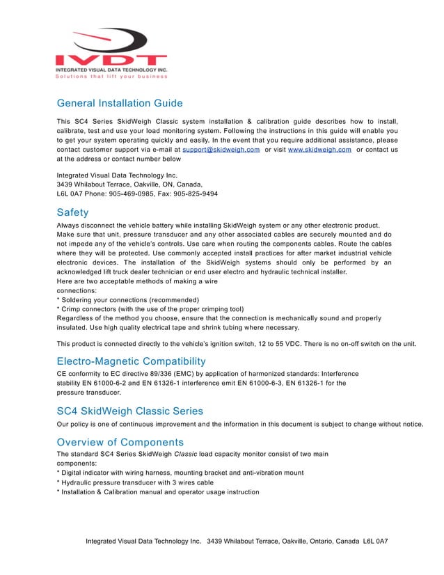SkidWeigh Classic SC4 | PDF