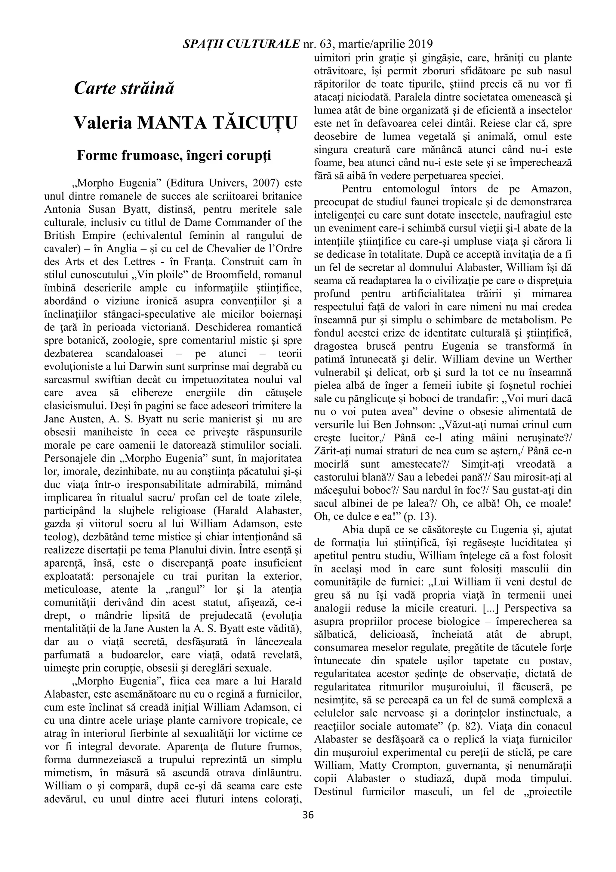 Spații culturale nr. 63/ 2019 | PDF