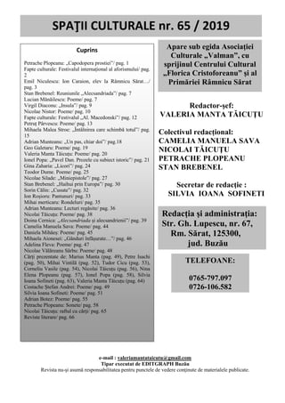 Spații culturale nr 65/ 2019 | PDF