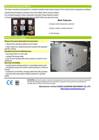 Sc70 cummins generator Groupe électrogène, Plantas Eléctricas | PDF