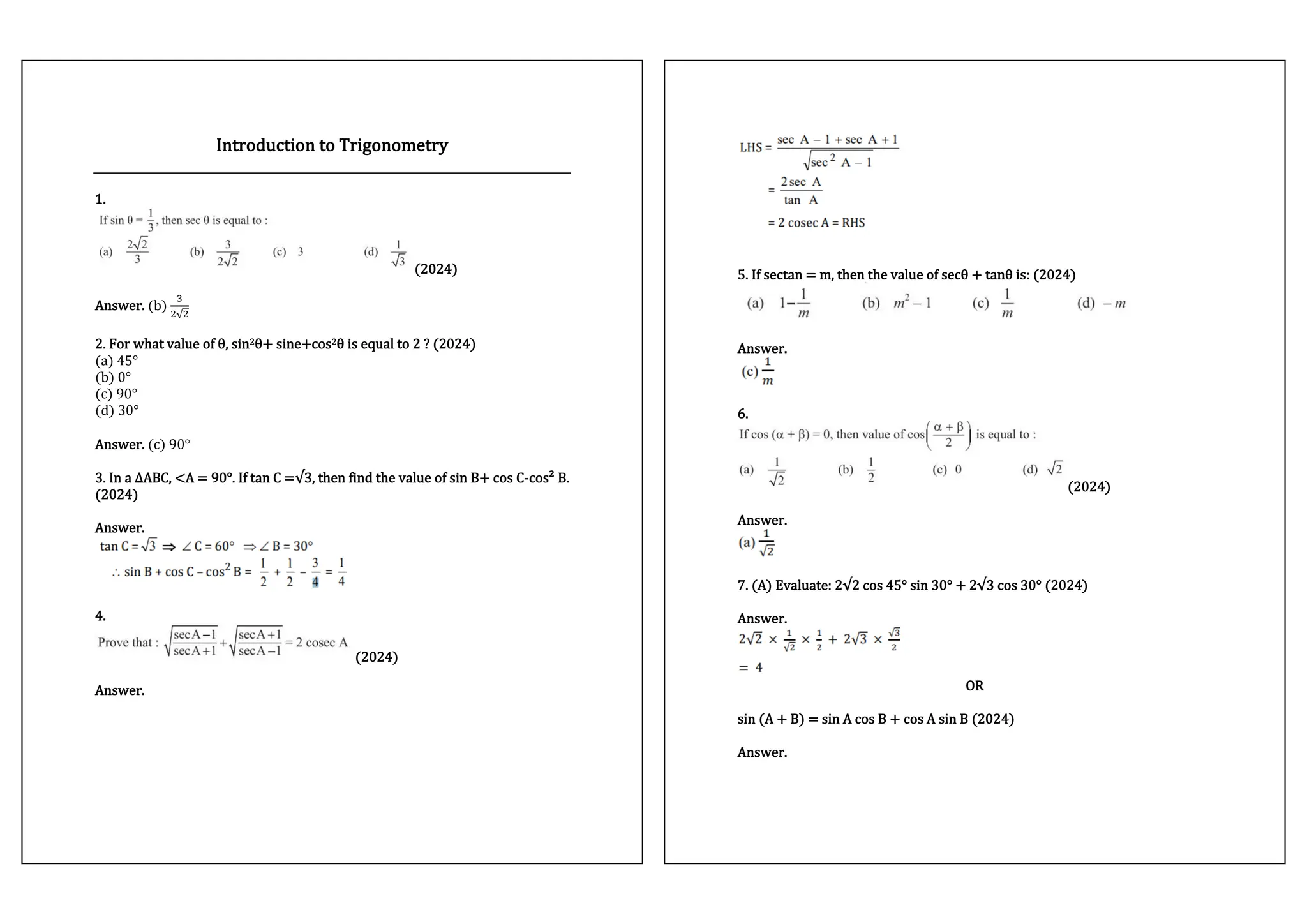 Trigonometry class 10th PYQ 2025 board exam.pdf